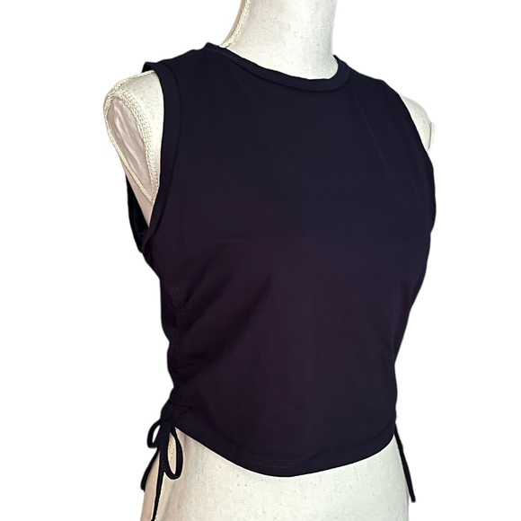 SHEIN | Tops | Shein Drawstring Ruched Side Crop Tank Top Size Xl Navy ...